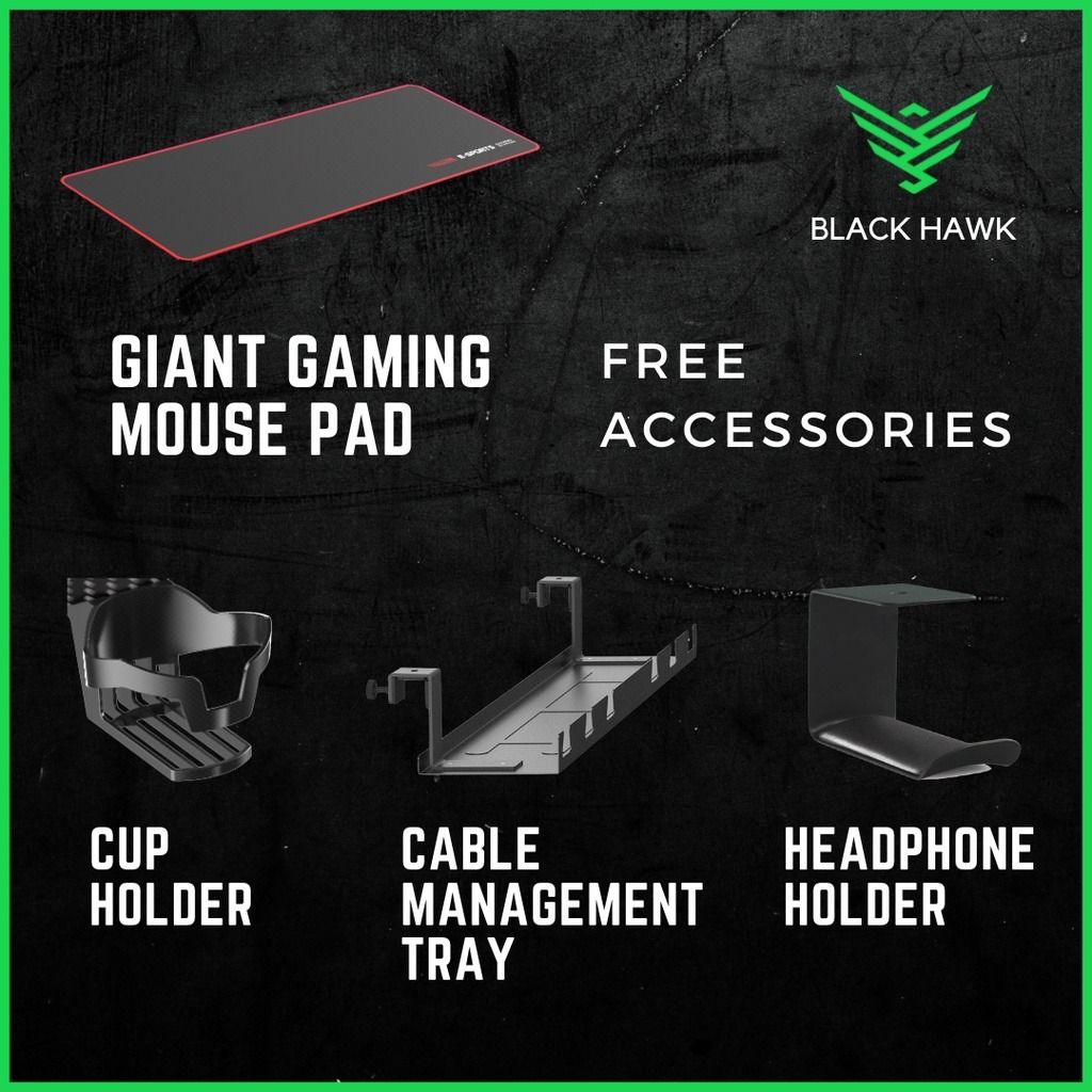 Black Hawk RGB Gaming Desk / Gaming Desk / Gaming Table / Computer ...