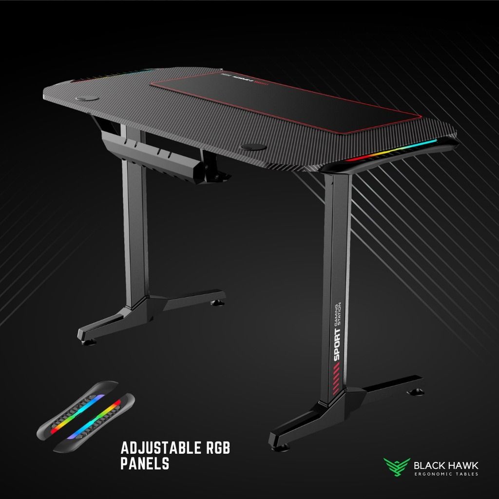Black Hawk RGB Gaming Desk / Gaming Desk / Gaming Table / Computer ...