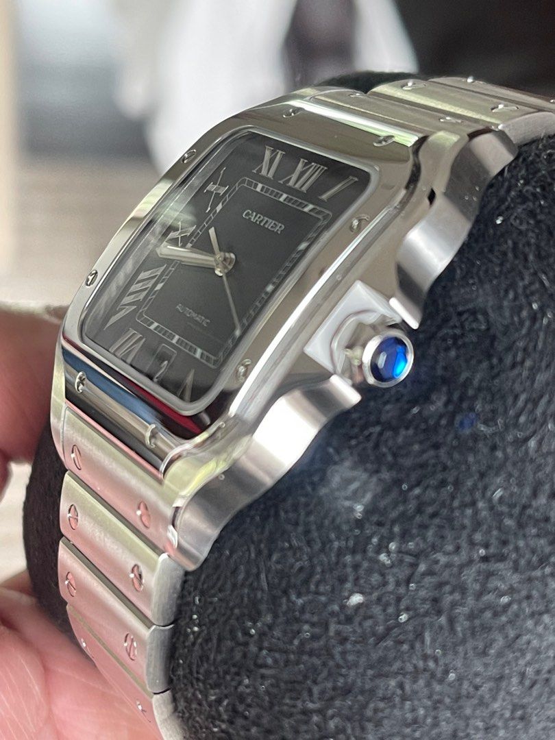 Cartier Santos Blue dial, Large, Luxury, Watches on Carousell