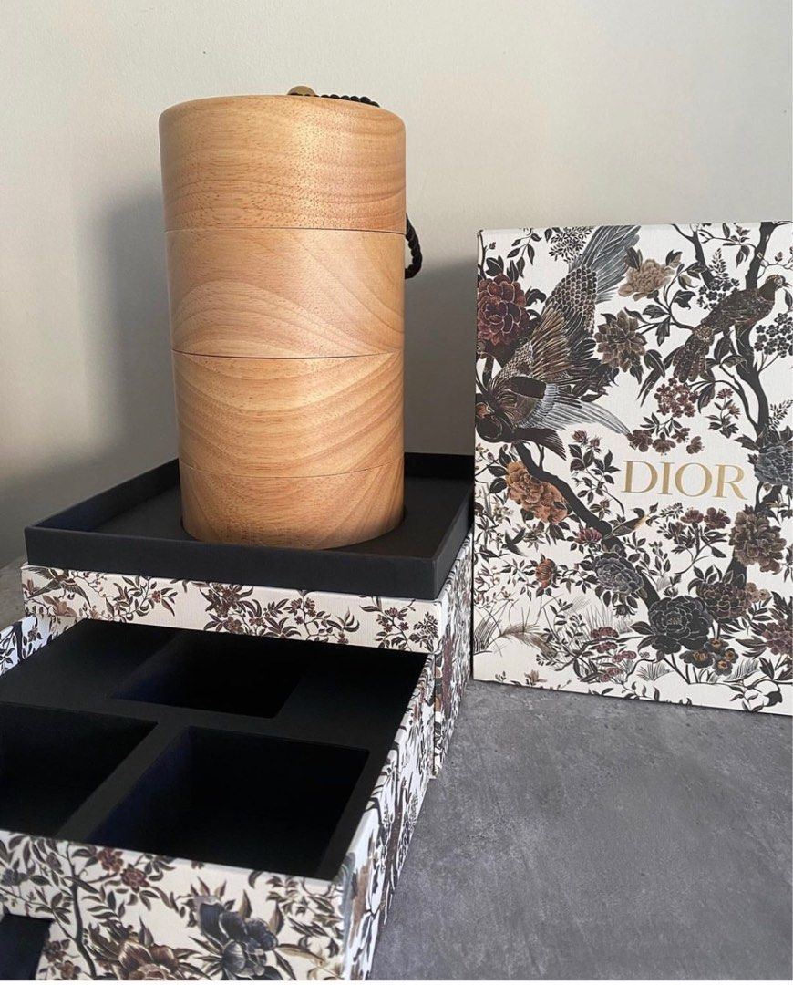 Christian Dior 3 tier dimsum wooden box with drawer compartment ...