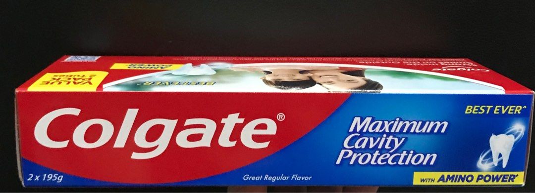 Colgate Anticavity Toothpaste Great Regular Flavor (2 tubes x 195g) Maximum Cavity Protection ...