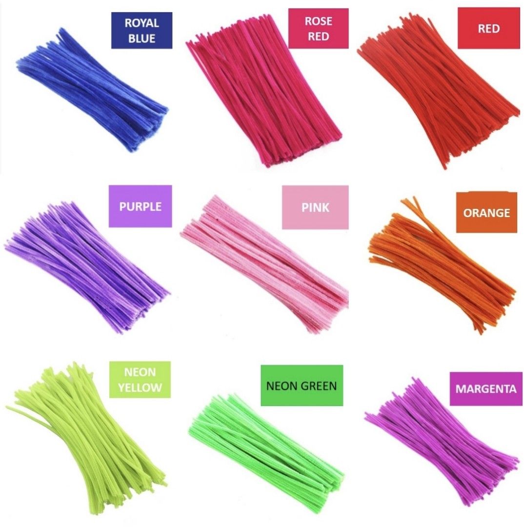 Colourful Chenille Stems, Pipe Cleaners, Craft Stems, Bendable Wire ...