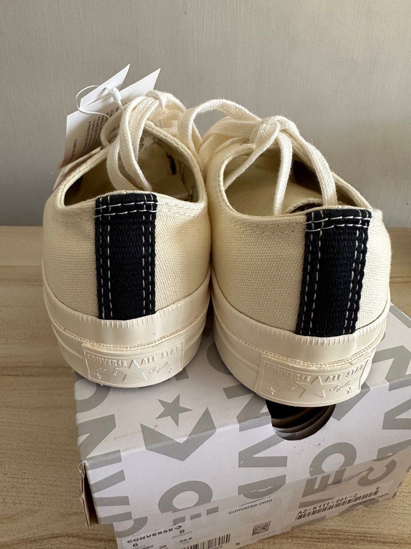 Converse X CDG Low White, Women's Fashion, Footwear, Sneakers on Carousell