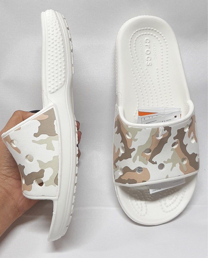 CROCS SLIDE CAMOUFLAGE FOR UNISEX WITH ECOBAG, Women's Fashion ...