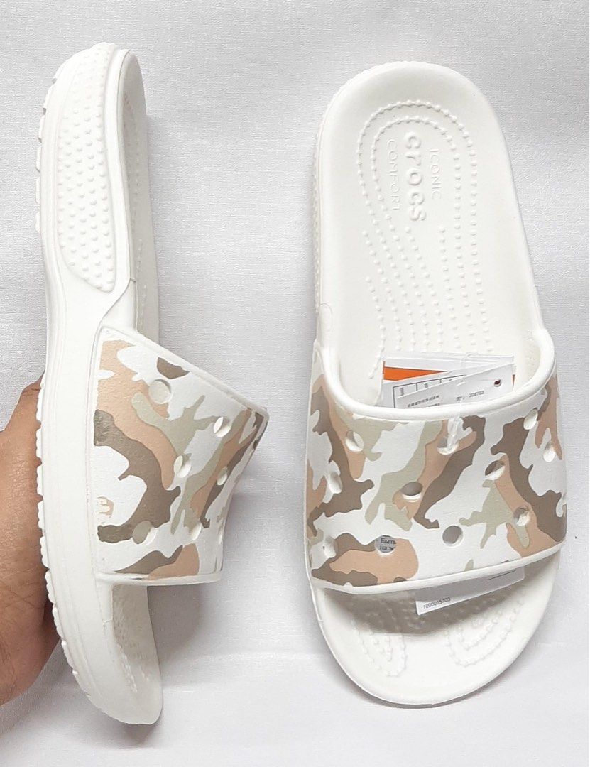 CROCS SLIDE CAMOUFLAGE FOR UNISEX WITH ECOBAG, Women's Fashion ...