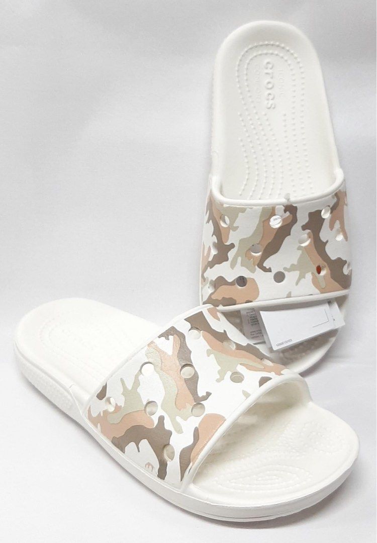 CROCS SLIDE CAMOUFLAGE FOR UNISEX WITH ECOBAG, Women's Fashion ...