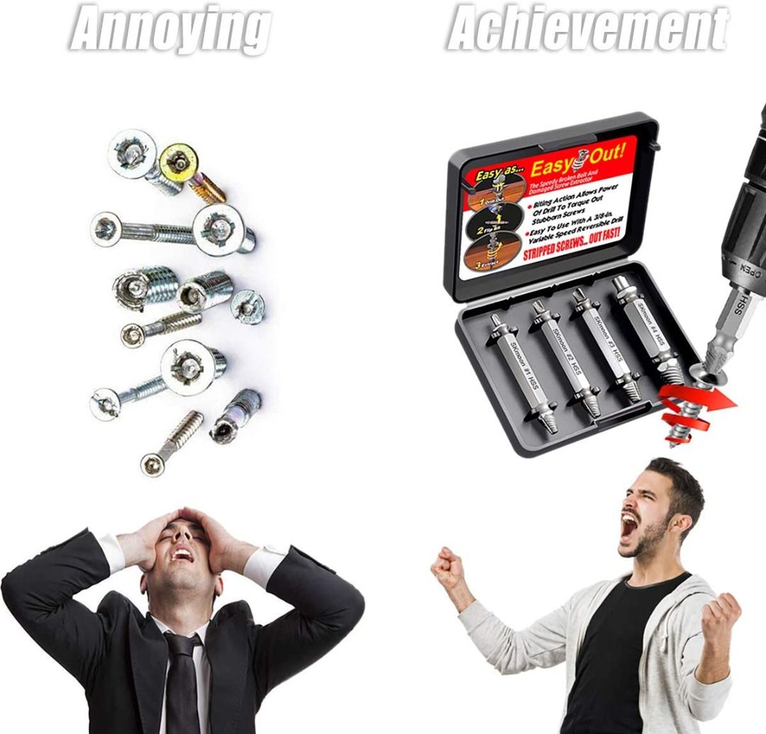 Damaged Screw Remover and Extractor Set by SKmoon,Easily Remove ...