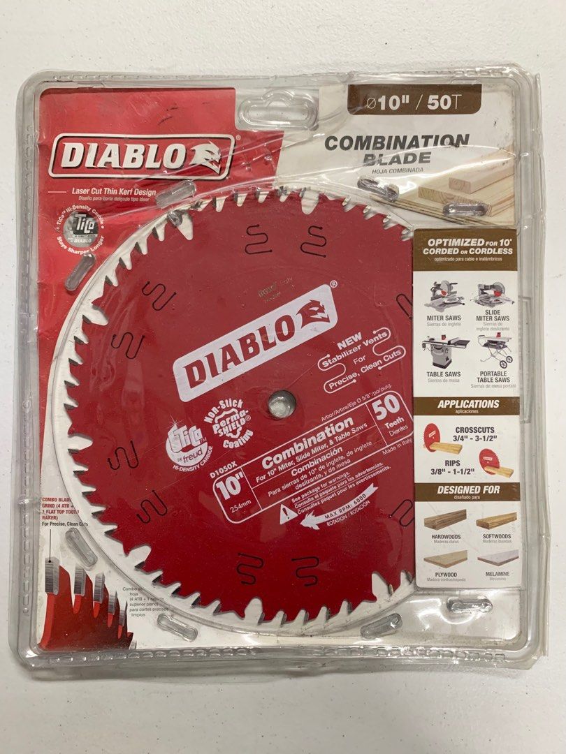 Diablo Combination Circular Saw Blade - D1050X, Furniture & Home Living ...