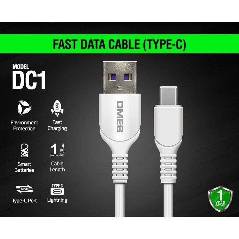 Dmes DC1 Fast Data Cable 2.1A (1m), Mobile Phones & Gadgets, Mobile & Gadget Accessories ...