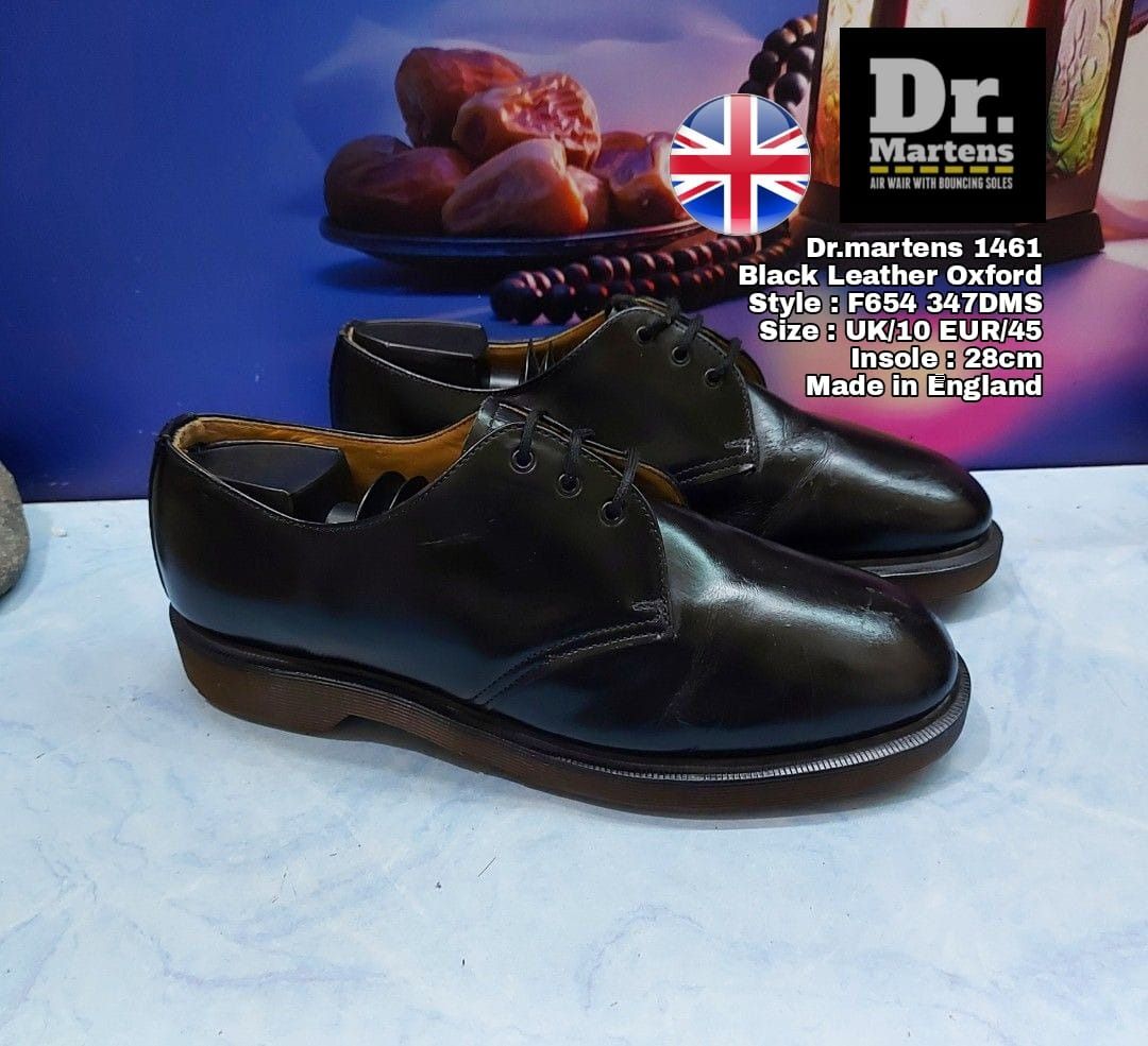 Docmart-Dr.Martens 1461 Black Leather Oxford Ankle Boots Made In ...