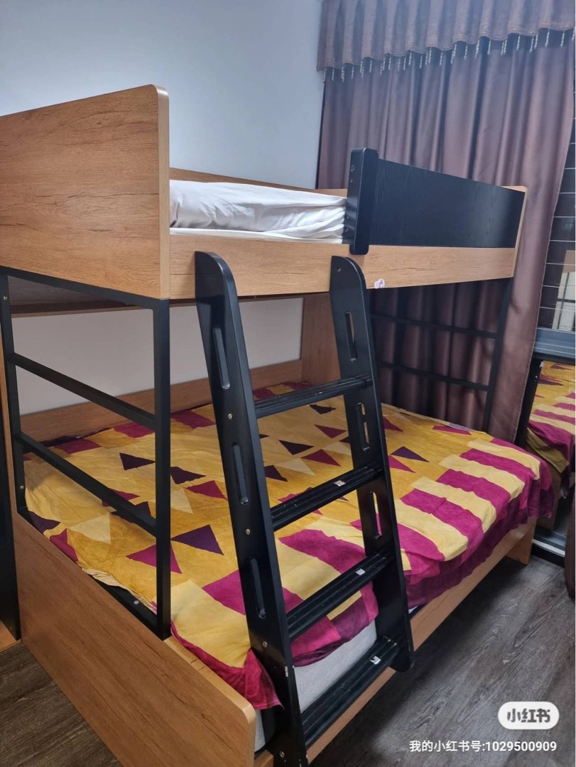 Double decker bed, Furniture & Home Living, Furniture, Bed Frames ...