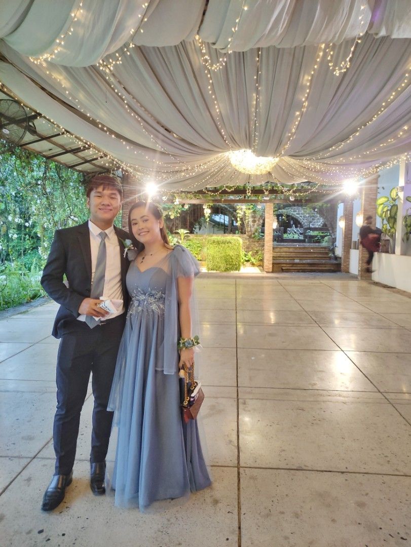 Dust blue Braid maid Dress/Gown, Women's Fashion, Dresses & Sets ...