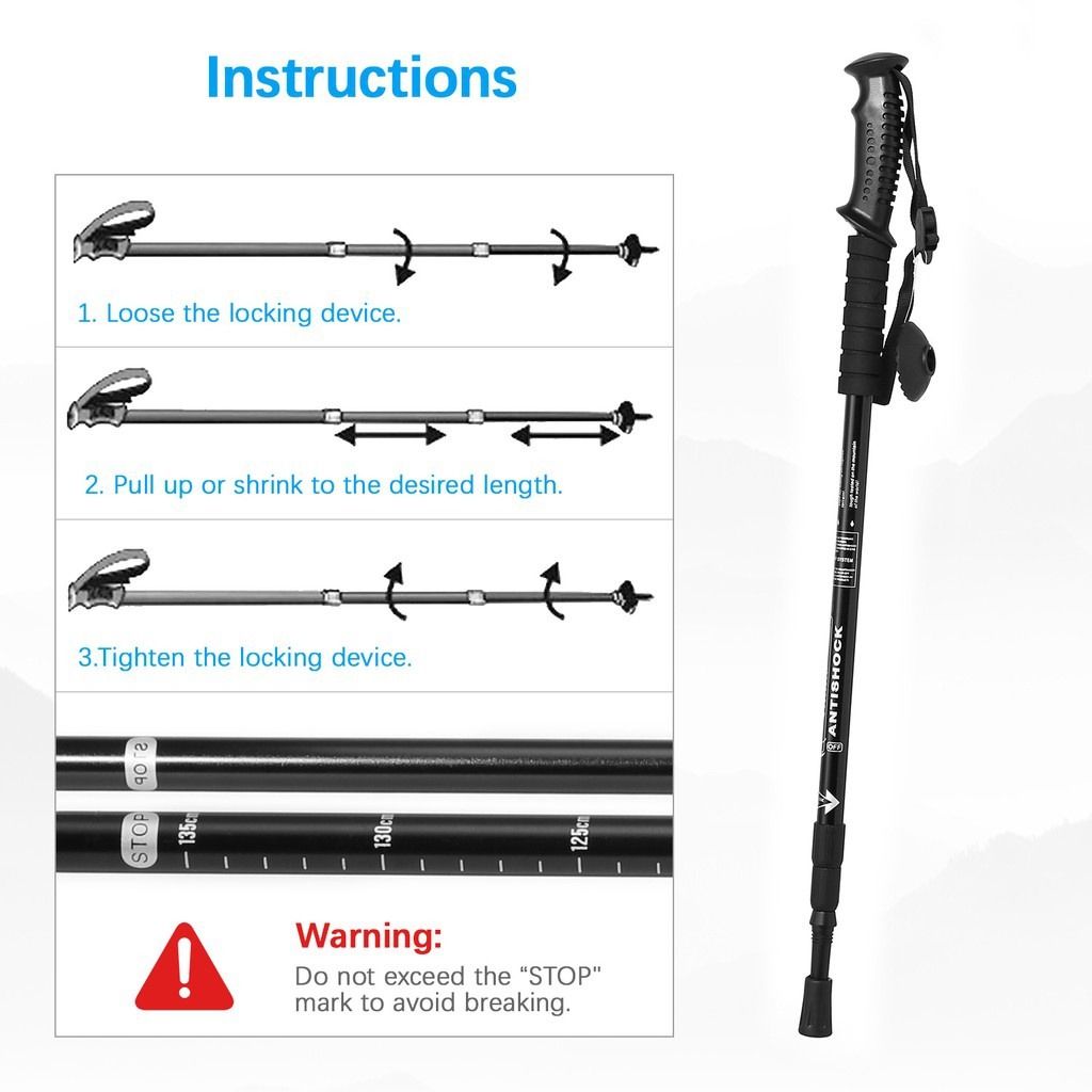 Expandable Trekking Poles/ Outdoor Trekking Poles/ Collapsible Hiking ...
