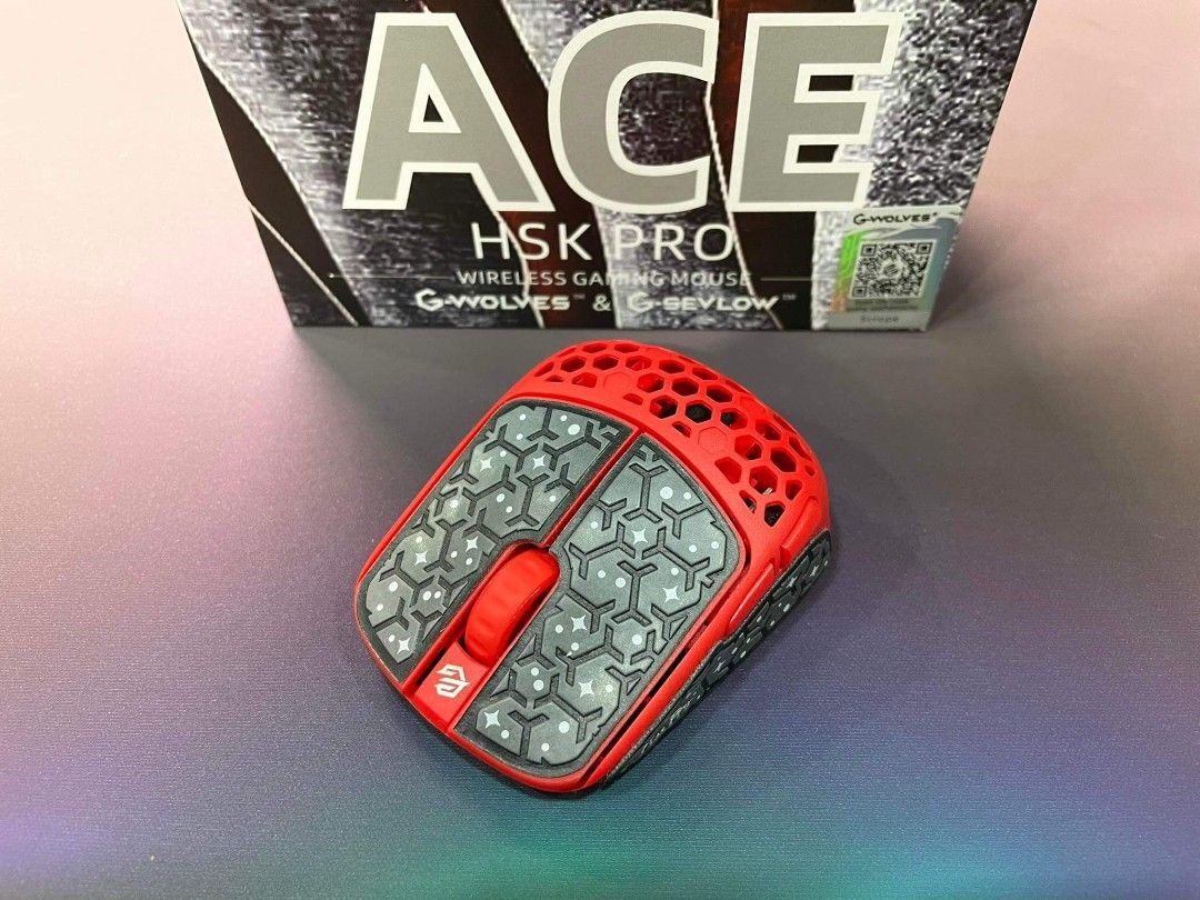 G Wolves HSK Pro Ace Red Wireless Mouse (25g Japanese Omrons ...