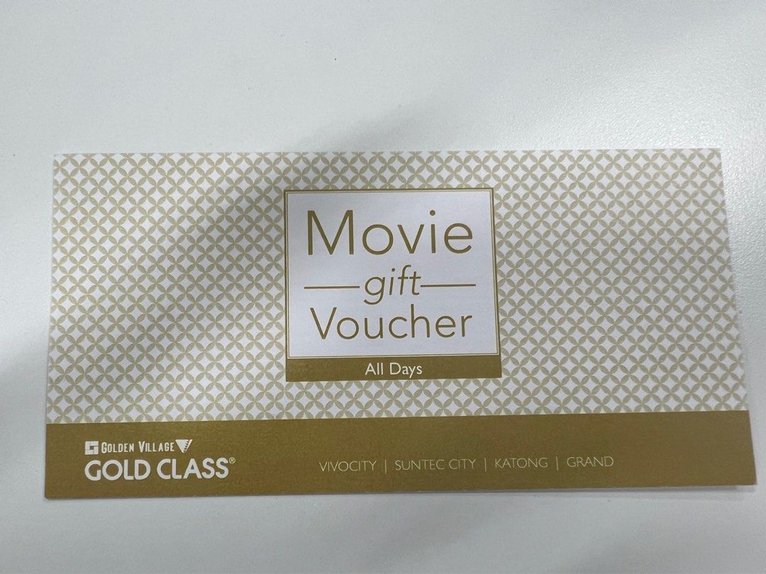 Golden Village Gold Class Movie Gift Voucher, Tickets & Vouchers ...
