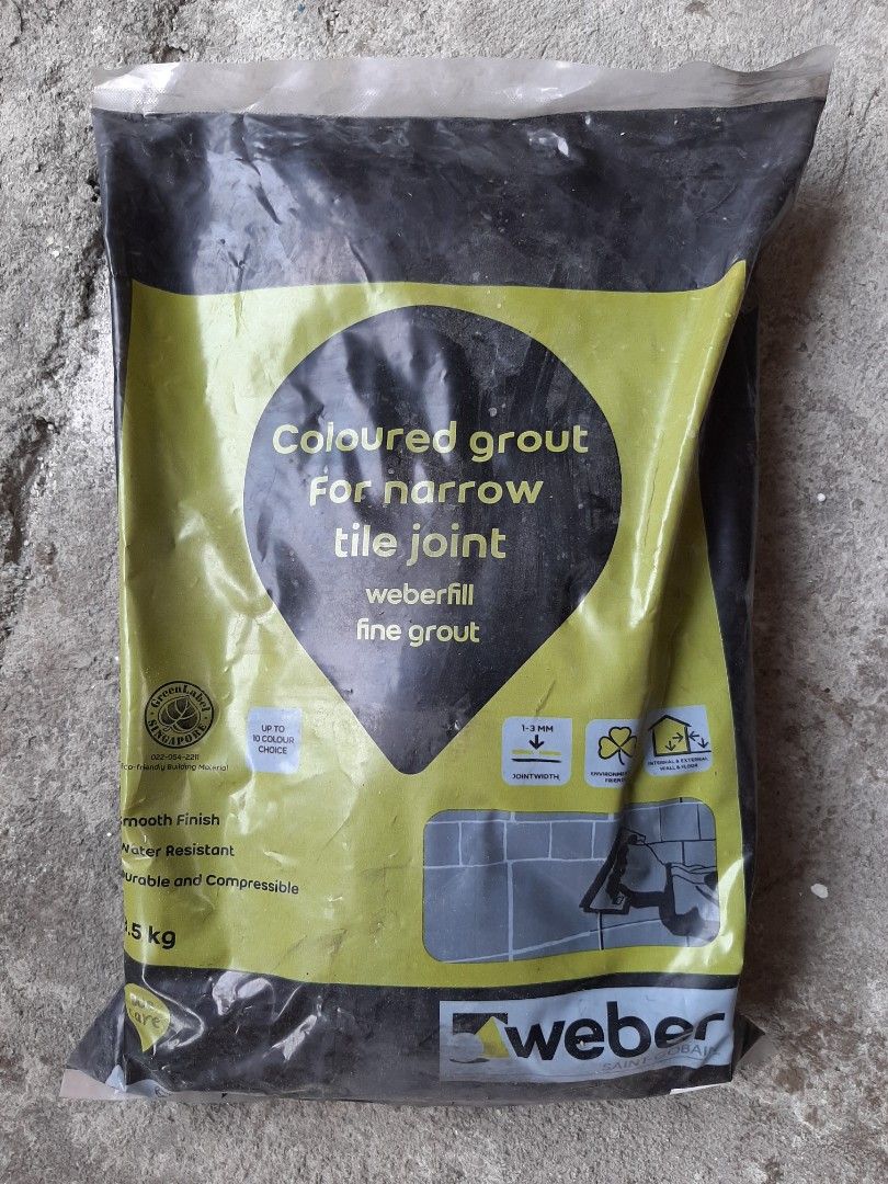 Grouting mix in black color for tile use, Furniture & Home Living, Home ...