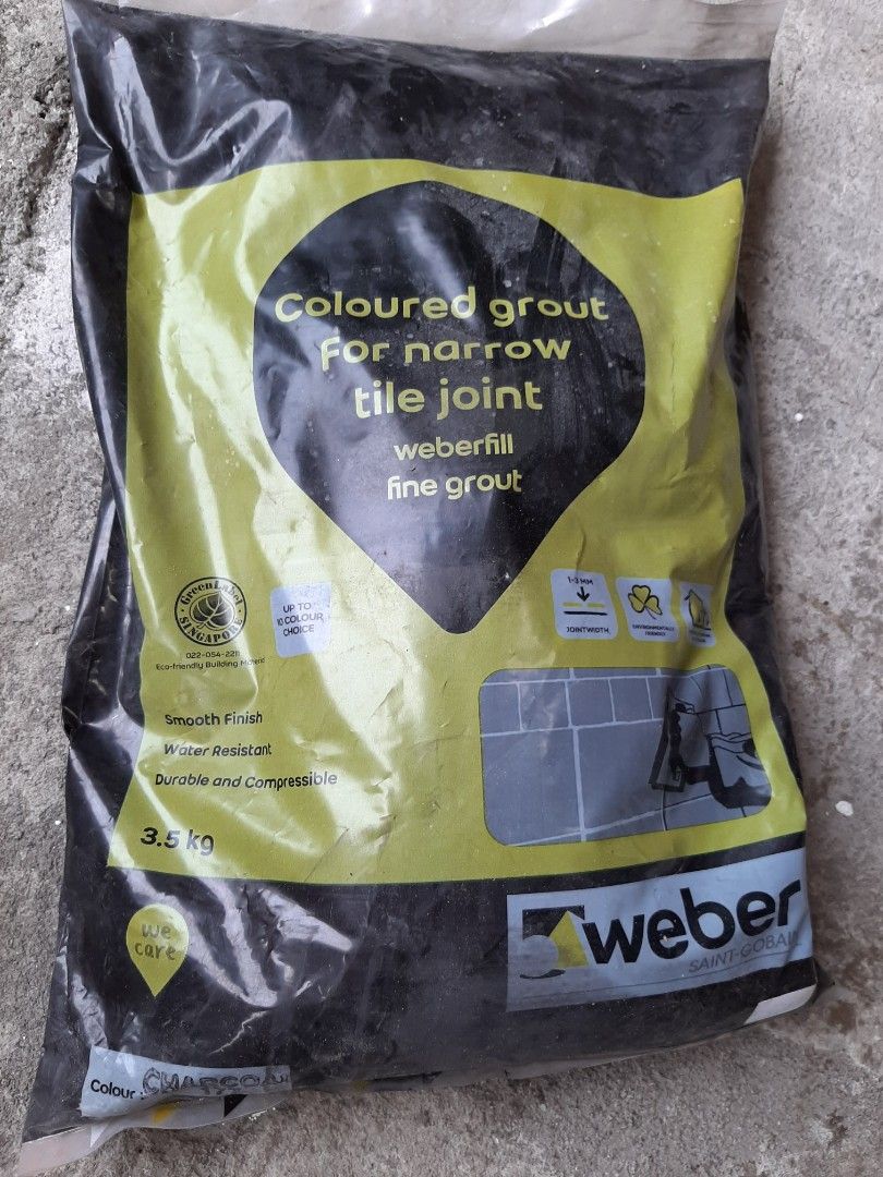 Grouting mix in black color for tile use, Furniture & Home Living, Home ...