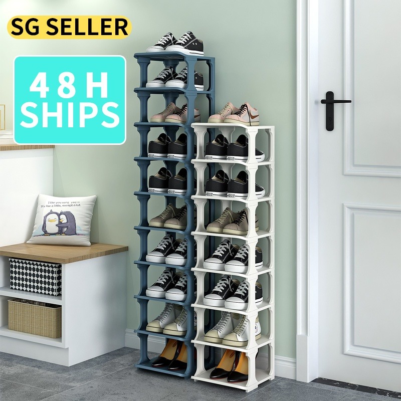 HDB/BTO Shoe Rack Shoe Cabinet Furniture Narrow Shoe Storage Dustproof ...