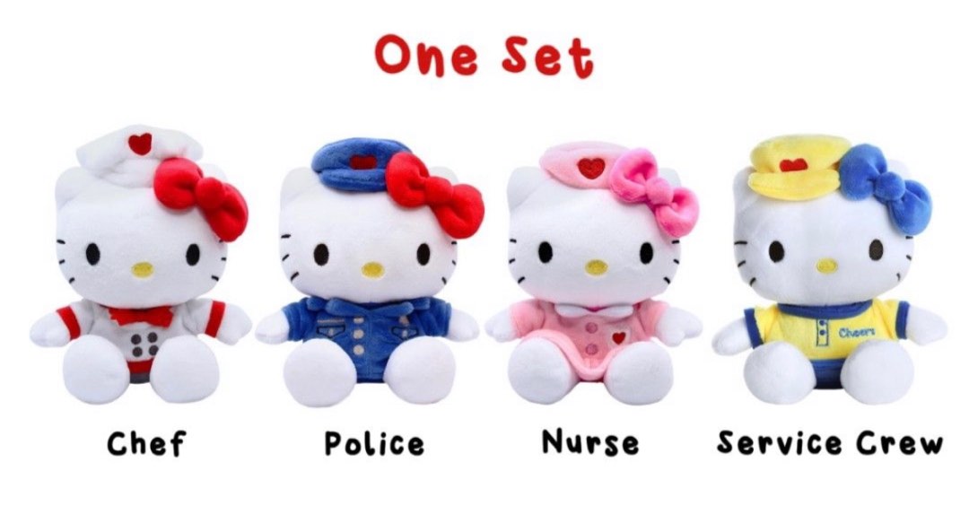 4 Hello Kitty plush/soft toy set, Hobbies & Toys, Toys & Games on Carousell