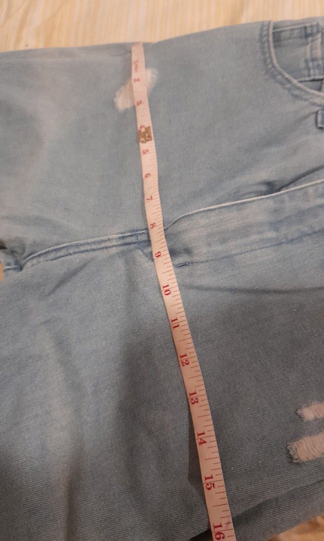 Highwaist Ripped Tattered Jeans Denim Light Blue, Women's Fashion ...