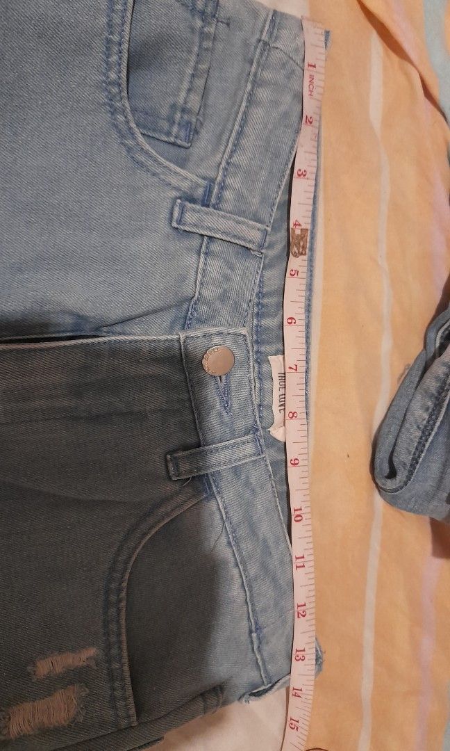 Highwaist Ripped Tattered Jeans Denim Light Blue, Women's Fashion ...