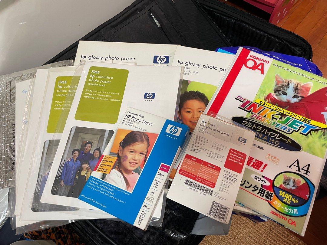 HP Photo Papers and Color Inkjet Printer Papers (opened and used), 電腦 ...