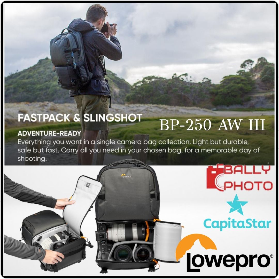 Lowepro Fastpack BP 250 AW III Camera Backpack, Photography ...