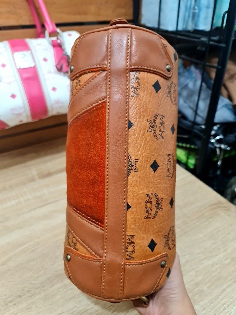 MCM Cognac Barrel Bag, Luxury, Bags & Wallets on Carousell