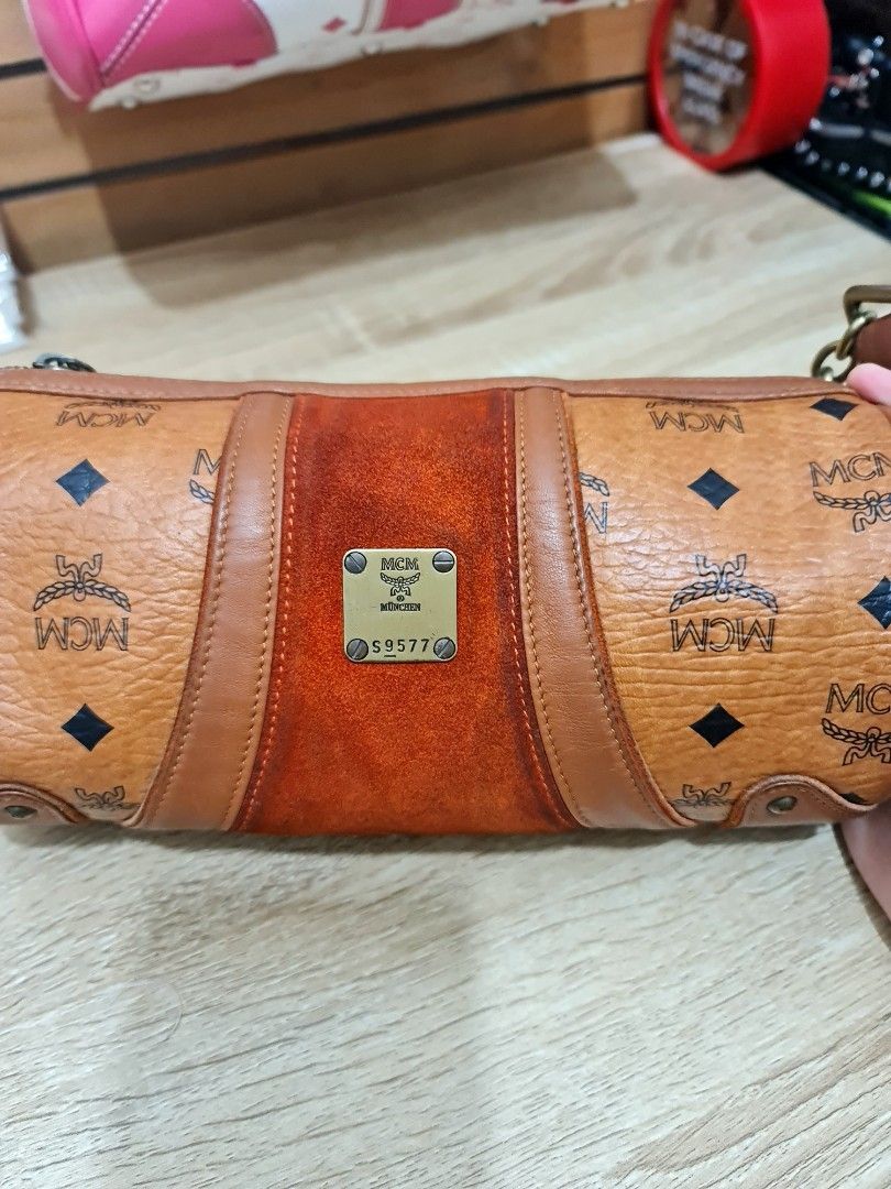 MCM Cognac Barrel Bag, Luxury, Bags & Wallets on Carousell