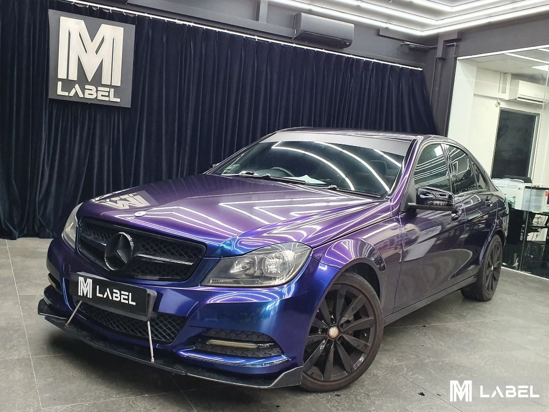 Mercedes Benz W204 Full Vinyl Wrap - Gloss Chameleon Blue Purple, Car ...
