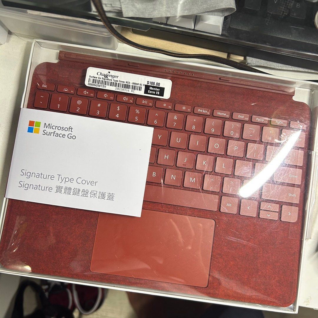 Microsoft surface go / go 2 type cover red keyboard magnetic Original ...