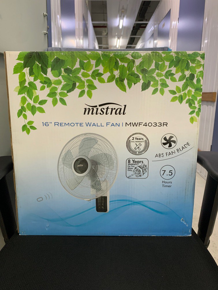 Mistral 16” Remote Control Wall Fan, TV & Home Appliances, Other Home ...