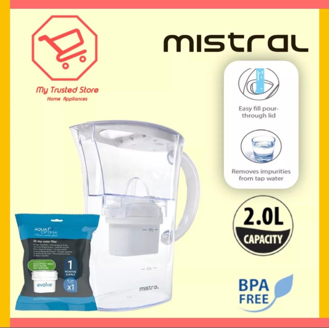 Mistral Water Filter Jug MFK621, TV & Home Appliances, Kitchen ...