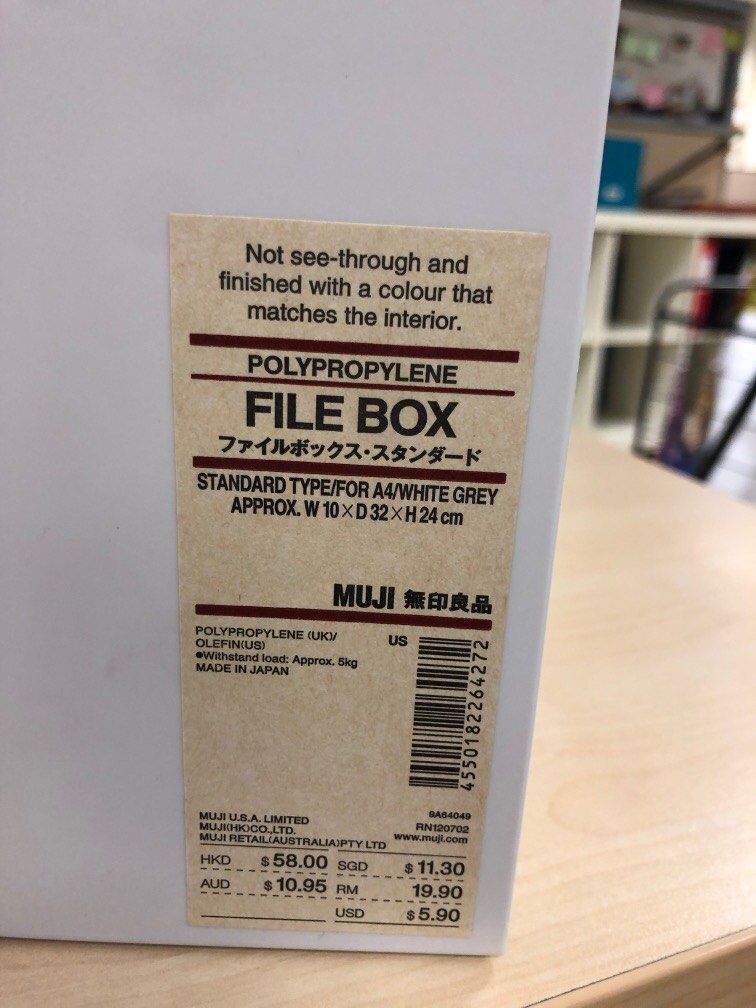 Muji file box with cover on Carousell