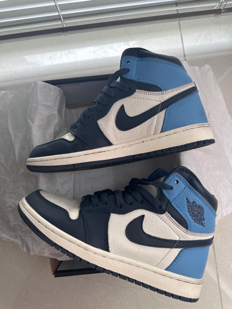 Nike Air Jordan Obsidian blue, Fesyen Pria, Sepatu , Sneakers di Carousell