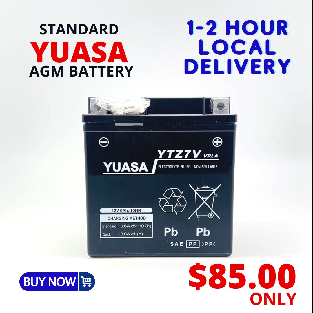 Original Yuasa YTZ7V AGM Battery Delivery for Yamaha Aerox, other ...