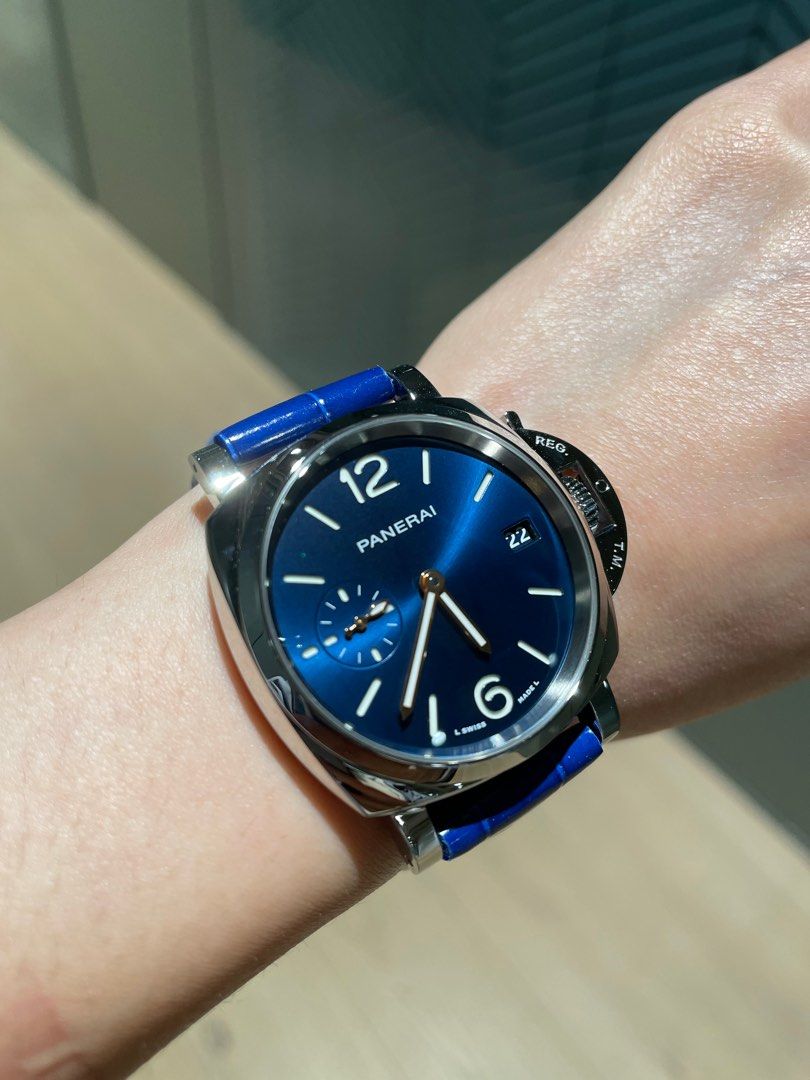 Panerai Luminor Due系列 PAM01273 pam1273 38mm blue dial, 女裝, 手錶及配件, 手錶 ...
