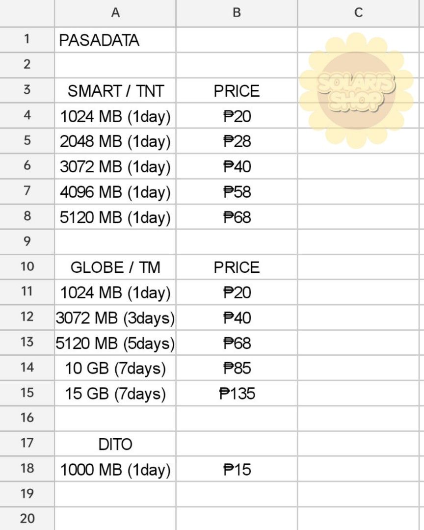 PASADATA [GLOBE, SMART, TM, TNT, DITO], Mobile Phones & Gadgets, Mobile ...