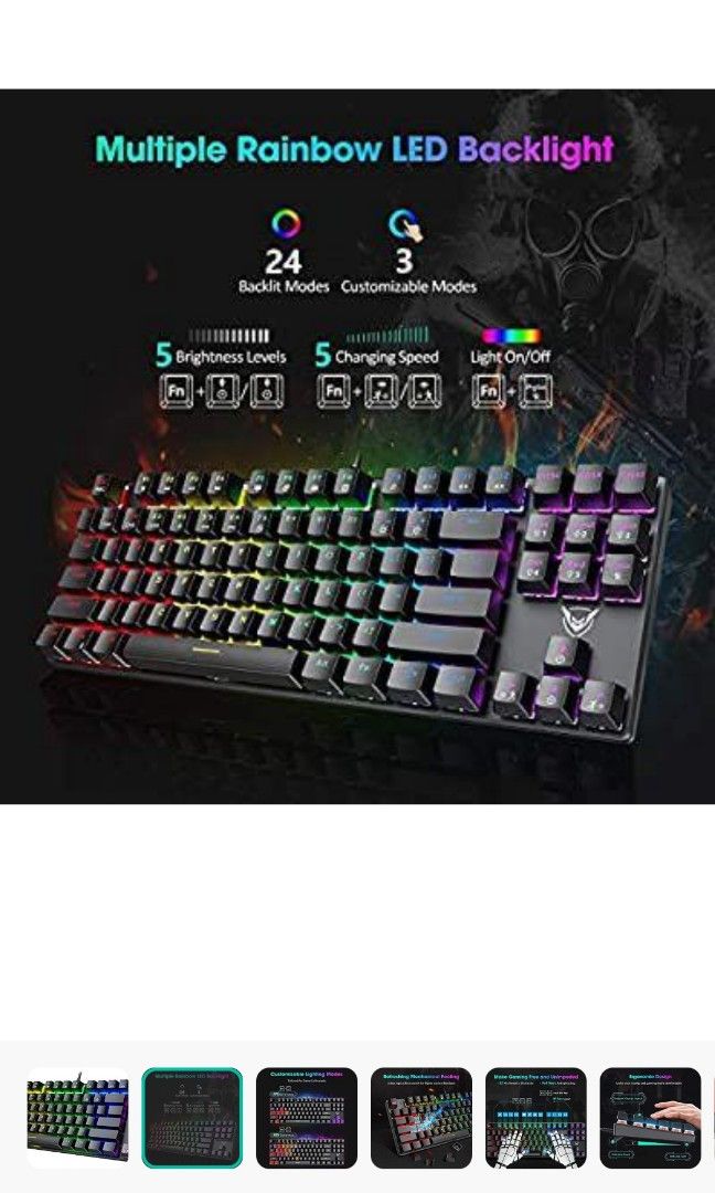 PC244A Mechanical Gaming Keyboard With Blue Switches-Black, Computers ...