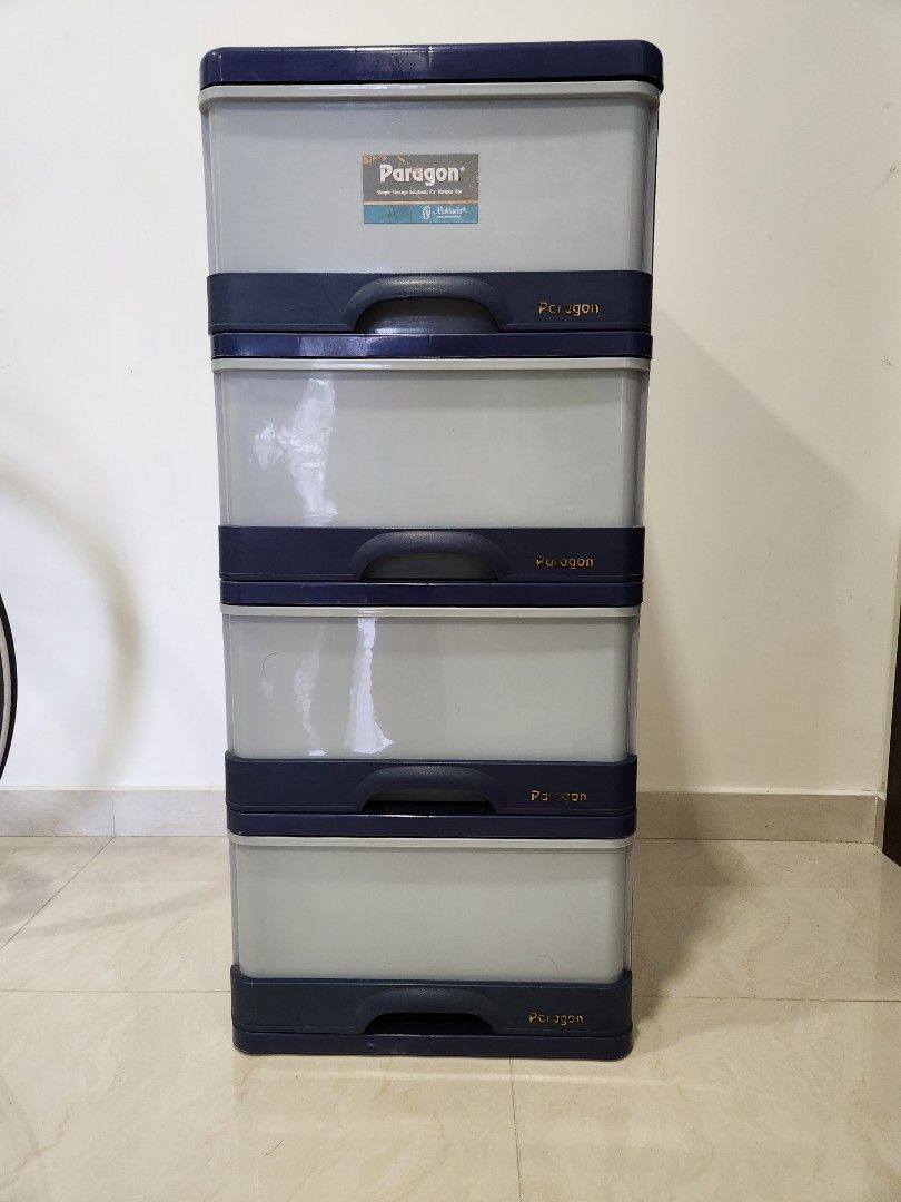 Plastic drawera 4-tiers, Furniture & Home Living, Home Improvement ...