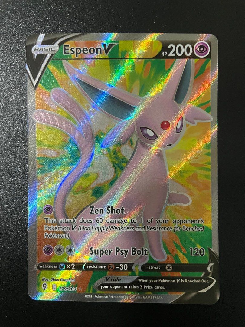 Pokemon TCG Espeon V - 179/203 - Full Art Ultra Rare Sword & Shield: Evolving Skies Pokemon card ...