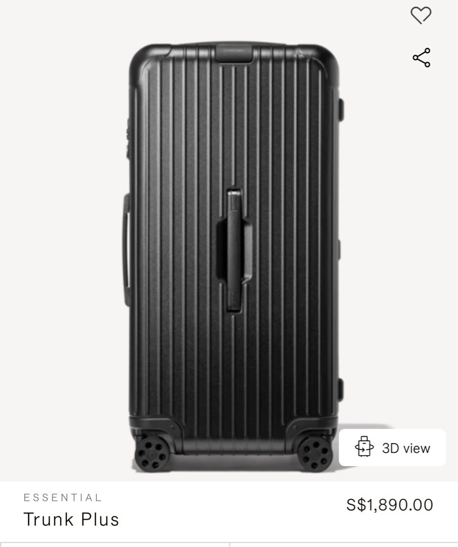 Rimowa Essential Trunk Plus Black, Hobbies & Toys, Travel, Luggage on ...