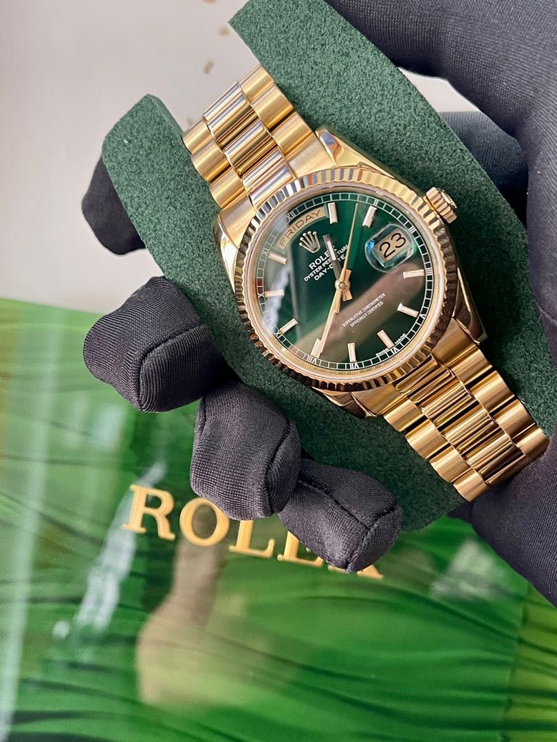 Rolex Day-Date 118238 Green Jade, Luxury, Watches on Carousell