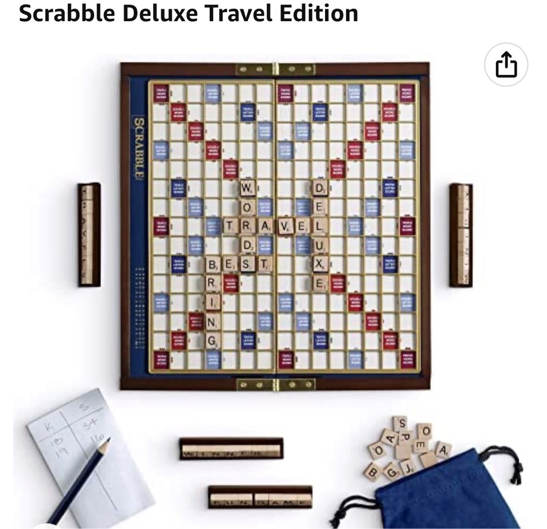 Scrabble deluxe edition, Hobbies & Toys, Toys & Games on Carousell