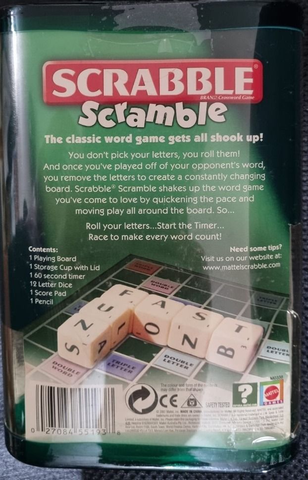 SCRABBLE Scramble Mattel Travel set Improve Child's Spelling and ...