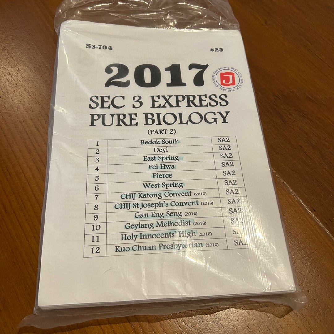 SEC 3 PURE BIOLOGY SECONDARY THREE SCHOOL PAPERS, Hobbies & Toys, Books ...