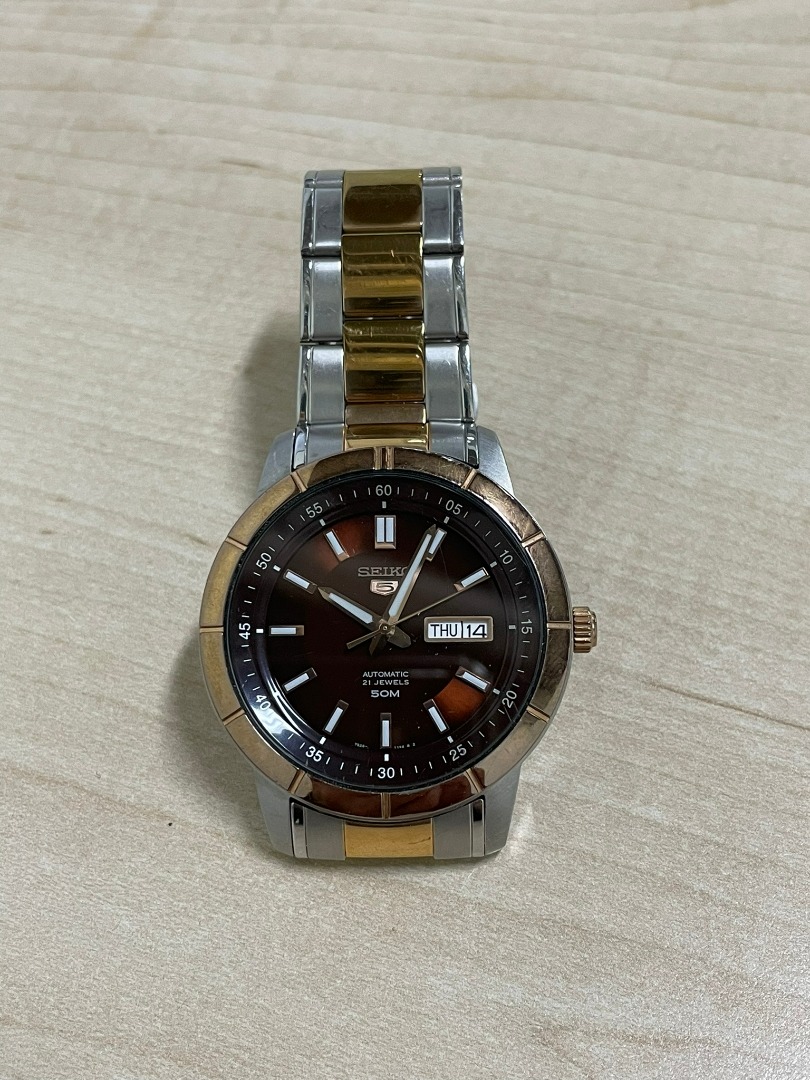Seiko 5 automatic two tone, Men's Fashion, Watches & Accessories ...