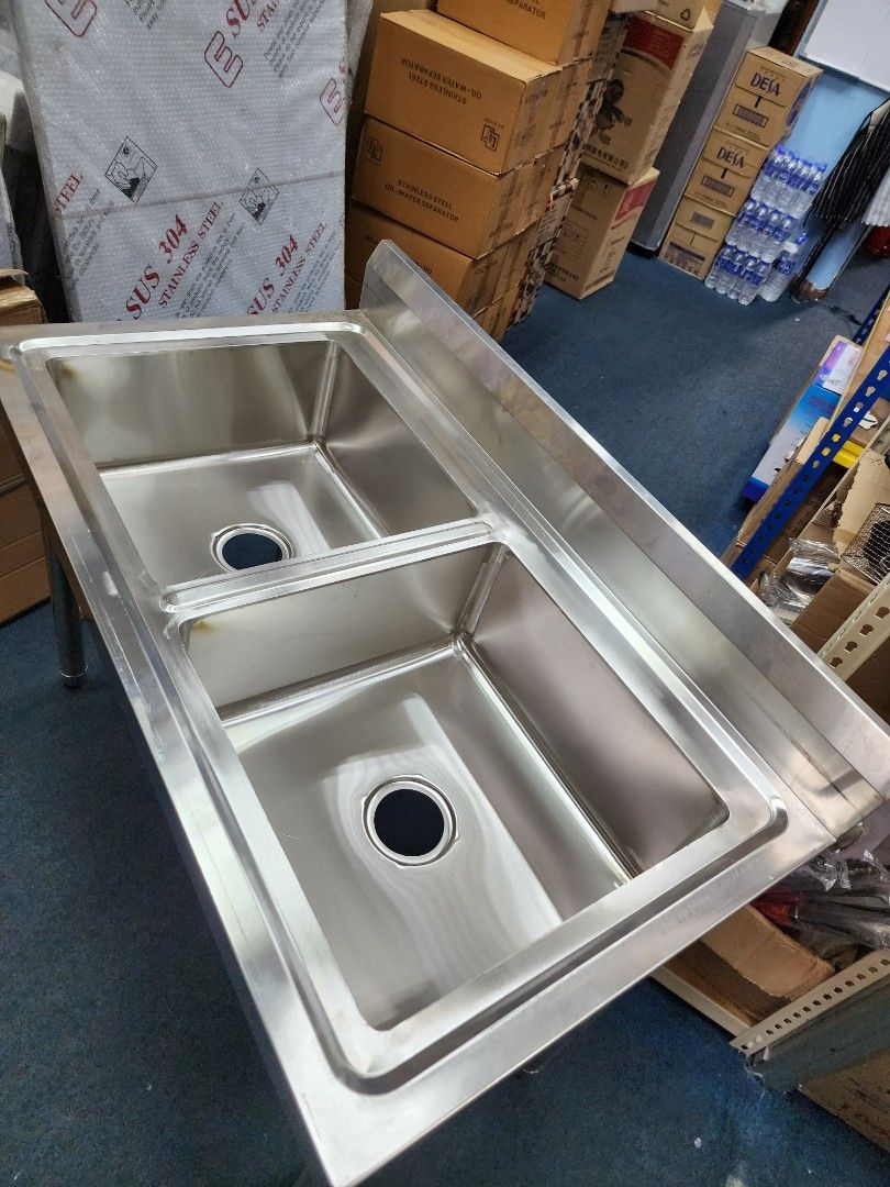 SINKI STAINLESS STEEL SINK DOUBLE BOWL BIG NEW HEAVY DUTY, Everything ...