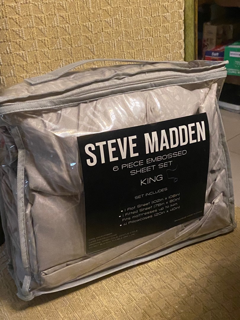 Steve madden embossed sheet set, Furniture & Home Living, Bedding ...