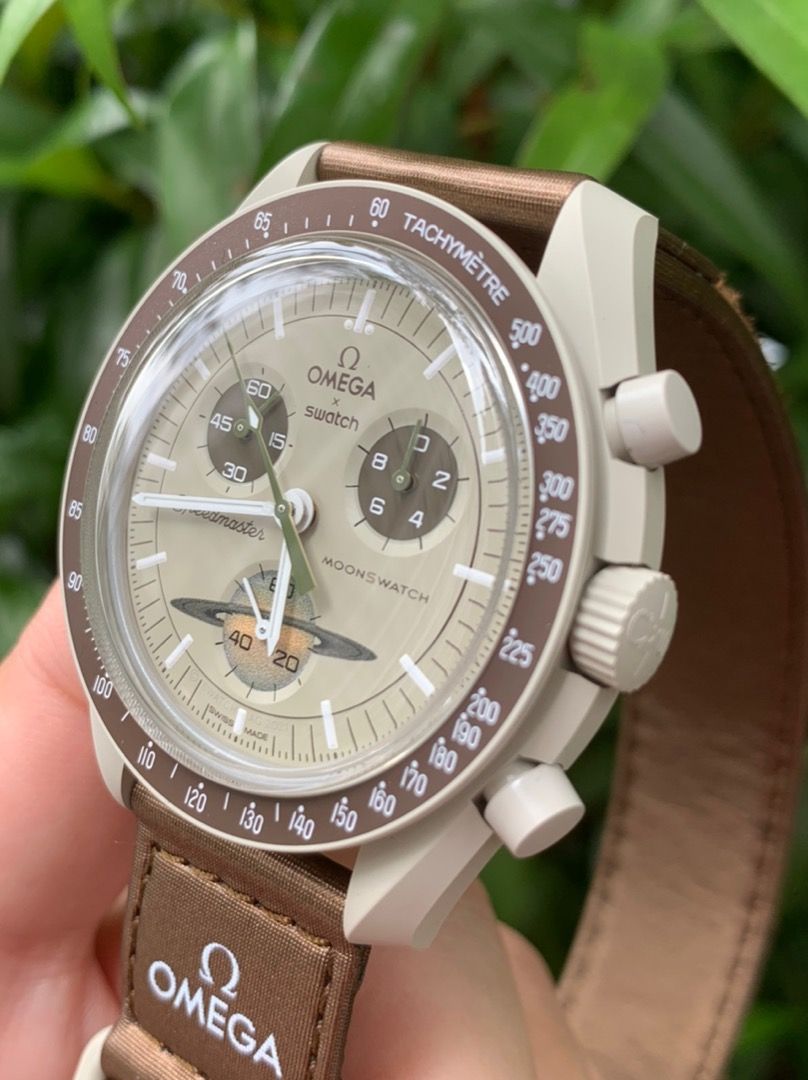 Swatch Moonswatch "Mission To Saturn" Swatch X Omega SO33T100, Men's Fashion, Watches ...